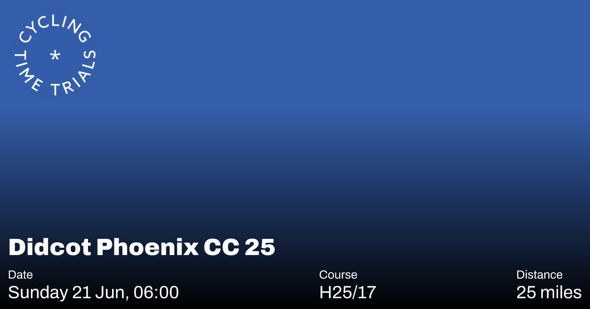 CTT | Didcot Phoenix CC 25 2026
